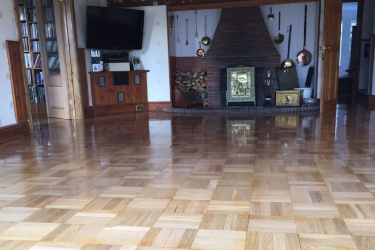 Finger Block parquet floor sanded and sealed in Breighton - Premium ...